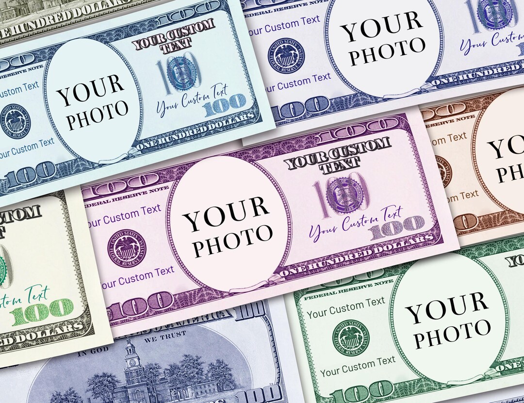 Custom Dollar Bill, Wedding Money, Funny Party Money, Face on a Hundred ...