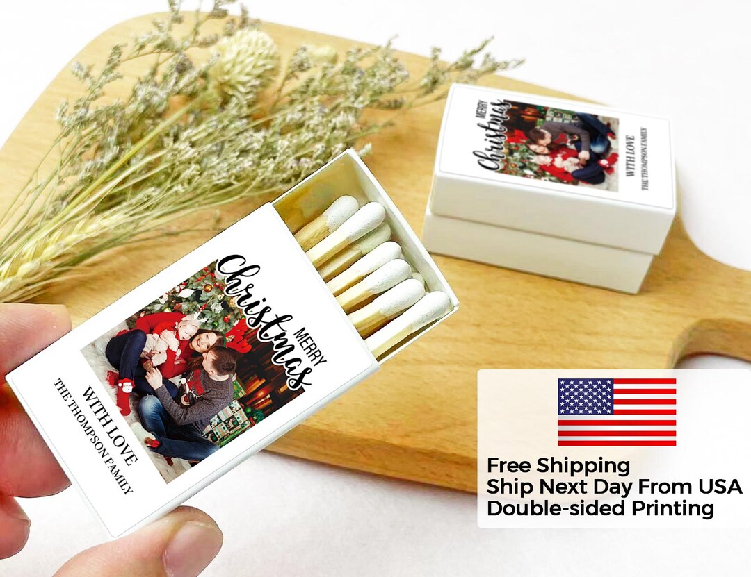 Custom Christmas Matchboxes/bulk Holiday Party Favors/photo Match Boxes ...