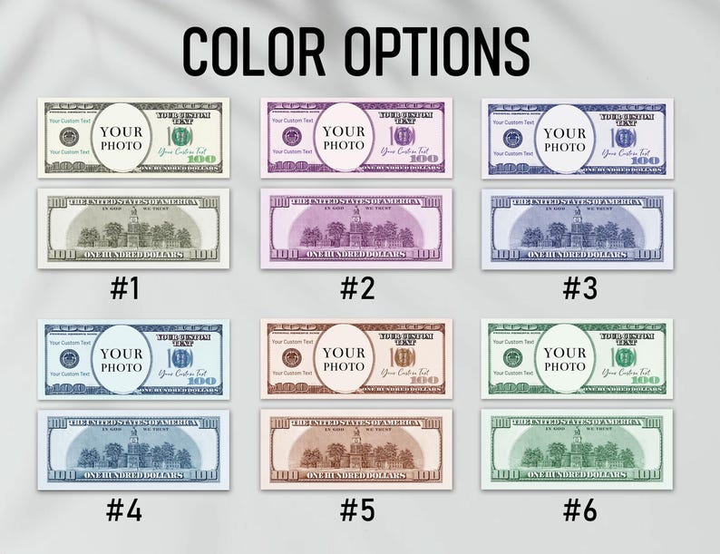 Custom Dollar Bill, Wedding Money, Funny Party Money, Face on a Hundred ...