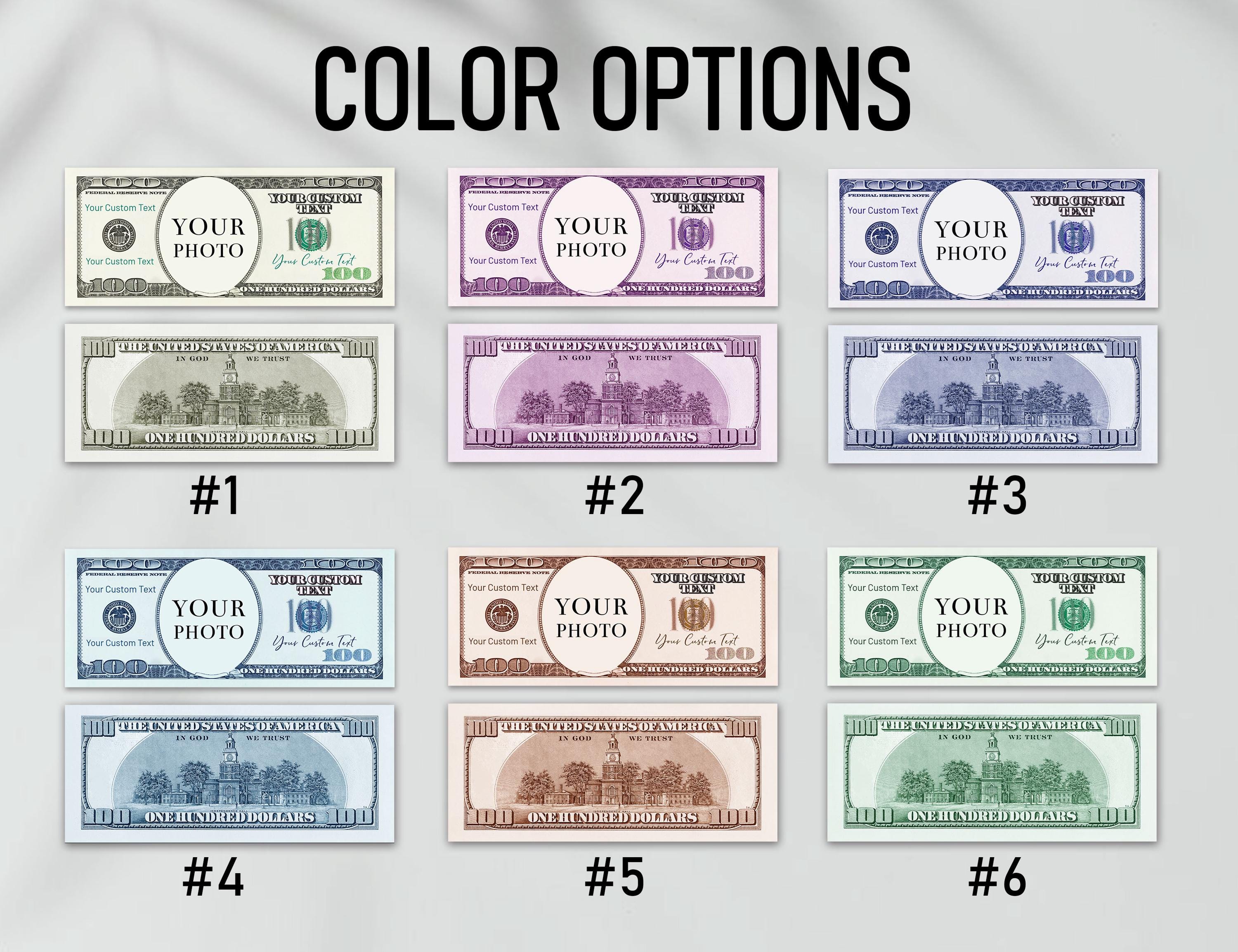 Custom Dollar Bill, Wedding Money, Funny Party Money, Face on a Hundred ...