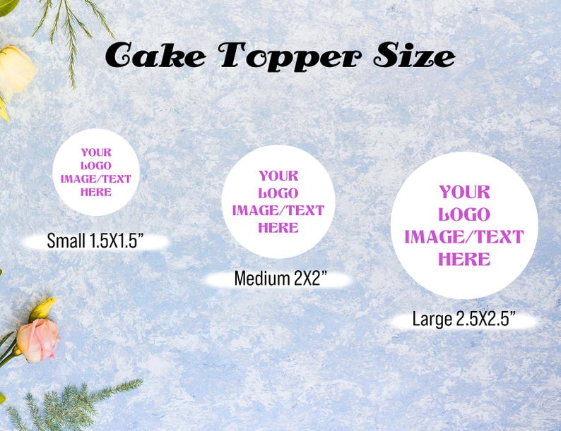 Custom Edible Cupcake Toppers With Logo/image/text, Edible Cake Toppers ...