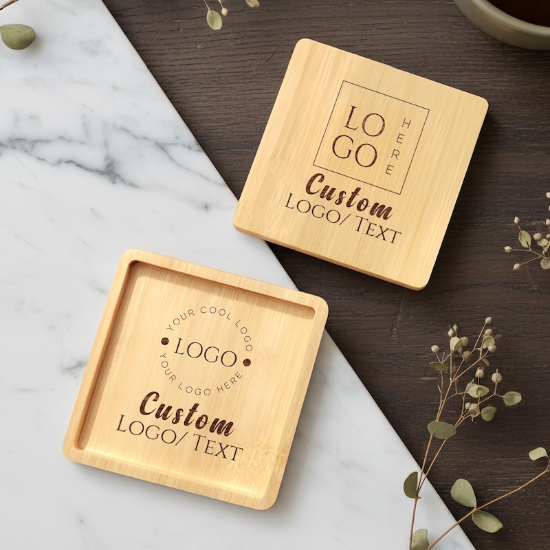 Custom Logo Coasters - Etsy