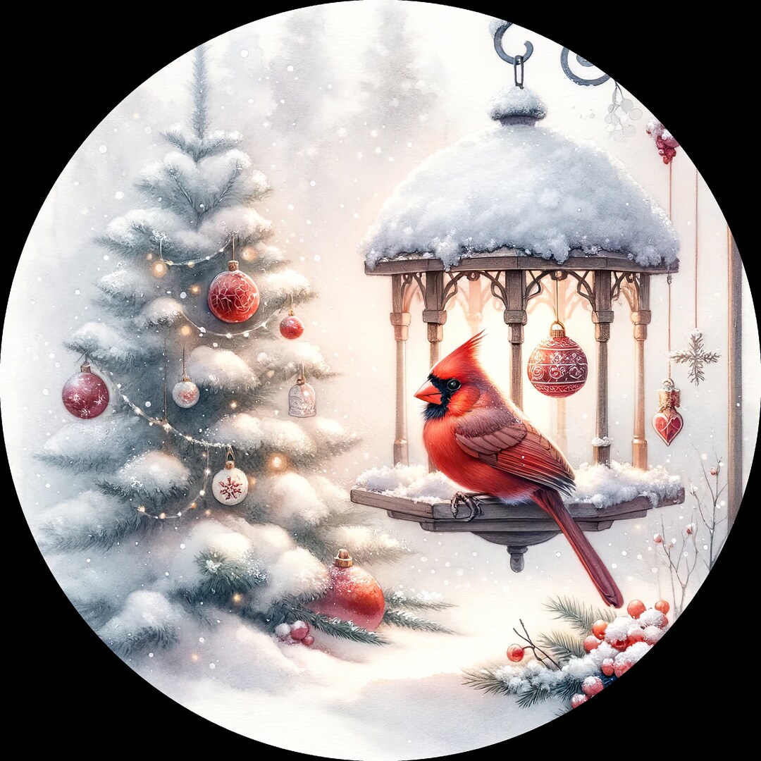 Christmas Cardinal Round Wreath Sign. Wreath Sign. Wreath Making Sign ...