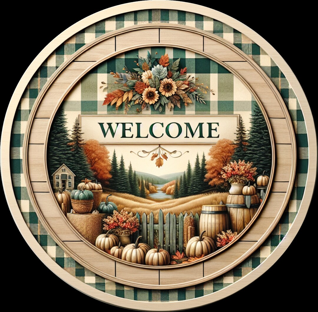 Fall Wreath Sign, Autumn Wreath Sign, Welcome Wreath Sign, Metal Wreath ...