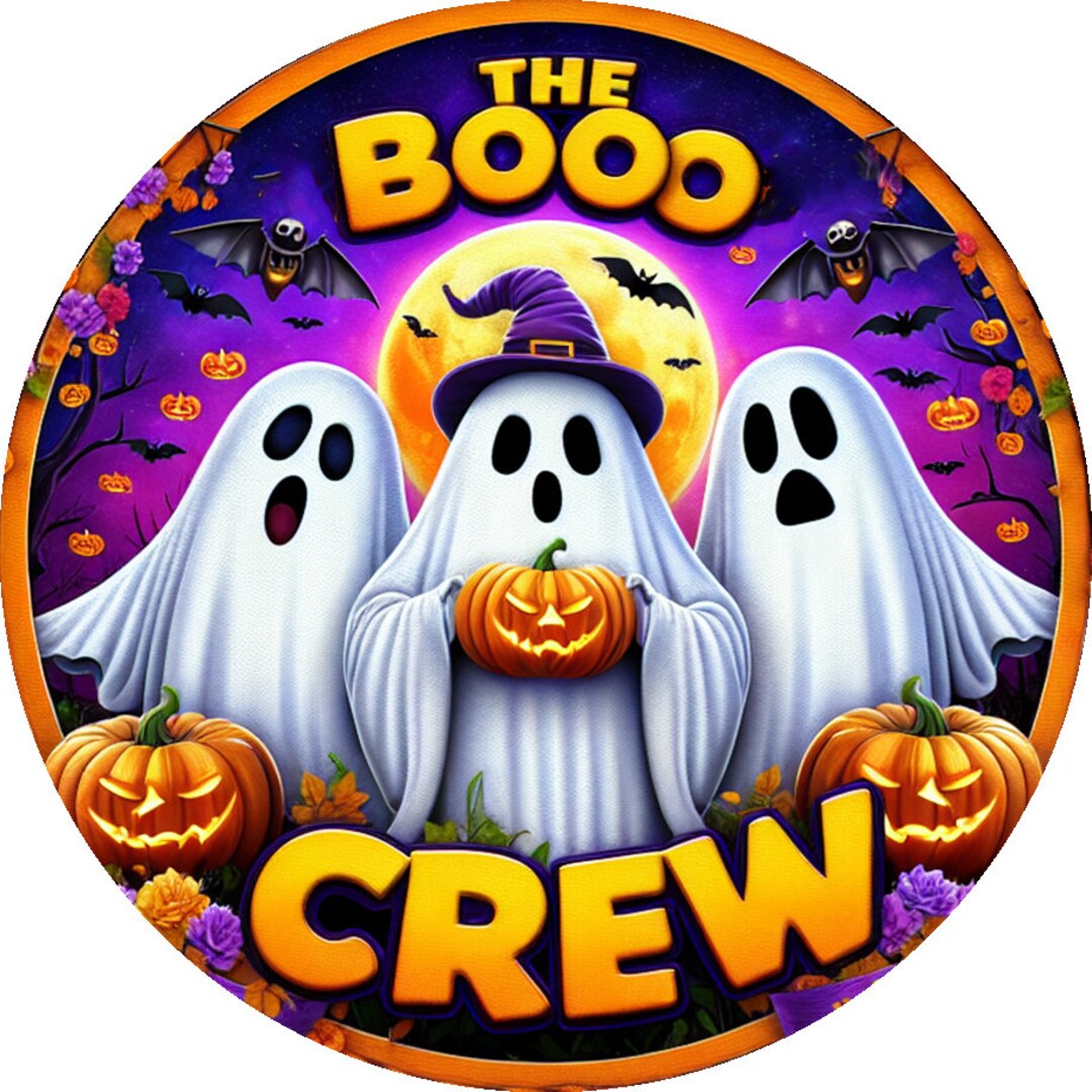Halloween Wreath Sign, Boo Crew Wreath Sign, Ghost Wreath Sign, Jack-o ...