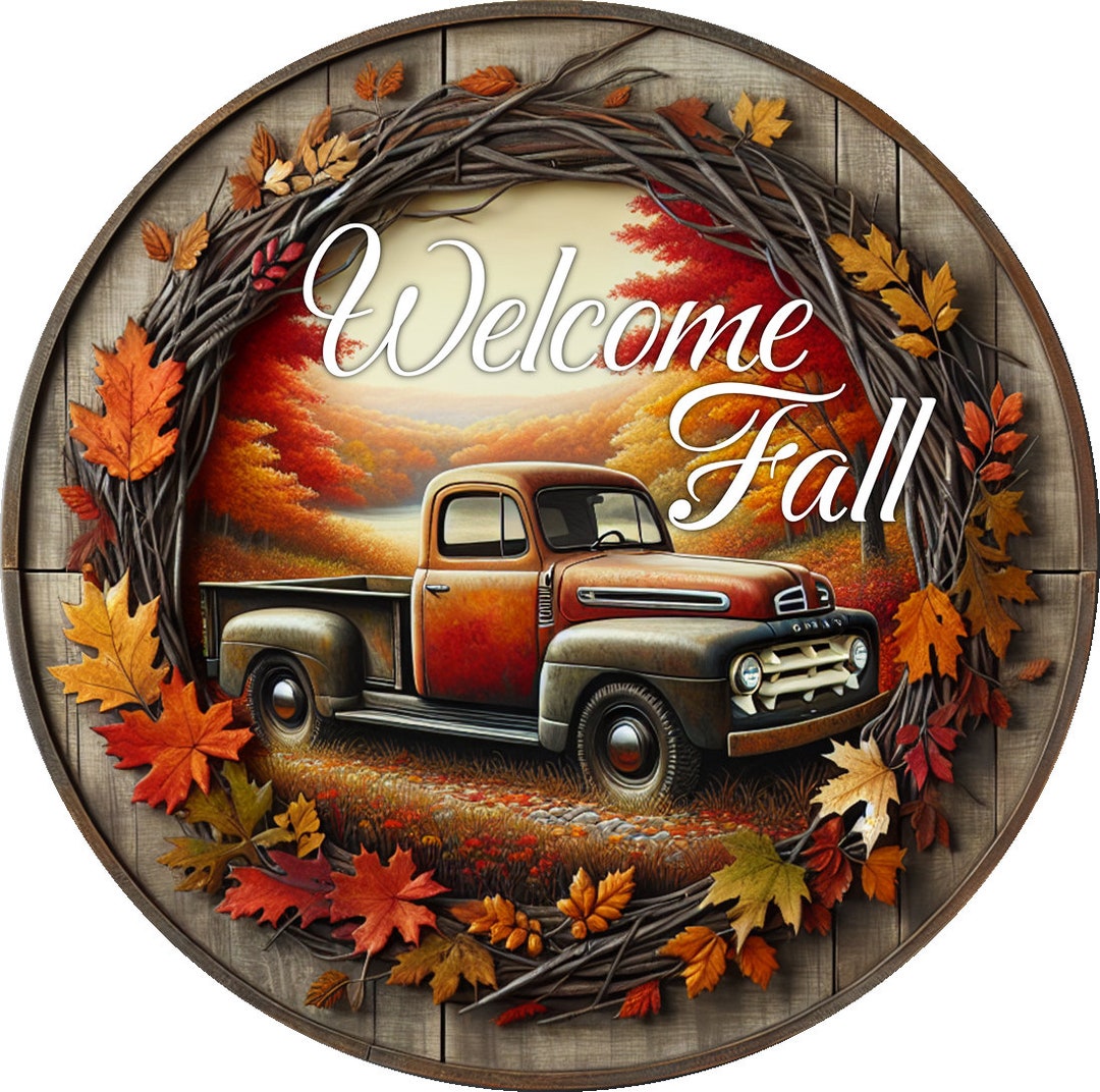 Fall Wreath Sign, Autumn Wreath Sign, Welcome Fall Wreath Sign, Welcome ...