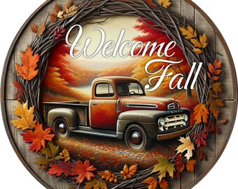 Fall Wreath Sign, Autumn Wreath Sign, Scarecrow Wreath Sign, Welcome ...