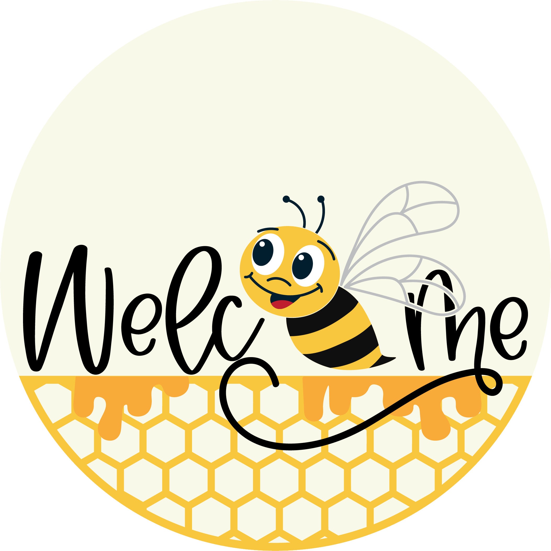 Welcome Bee Wreath Sign. Wreath Sign. Wreath Making Sign. Spring Wreath ...