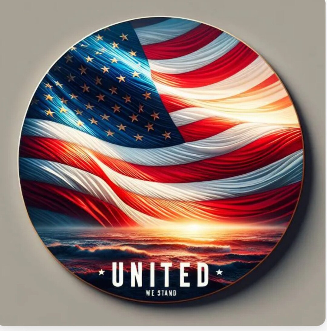 Patriotic Wreath Sign, United We Stand Wreath Sign, Flag Wreath Sign ...