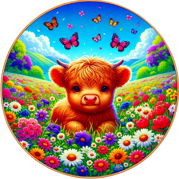 Everyday Wreath Sign, Welcome to Our Farm Wreath Sign, Highland Cow ...