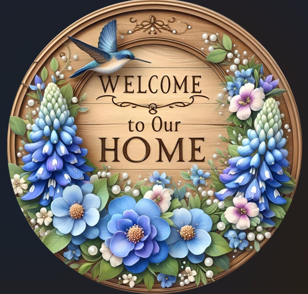 Spring Wreath Sign, Welcome to Our Home Wreath Sign, Welcome Wreath ...