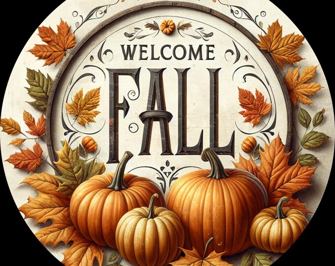 Fall Wreath Sign, Autumn Wreath Sign, Welcome Fall Wreath Sign, Welcome ...