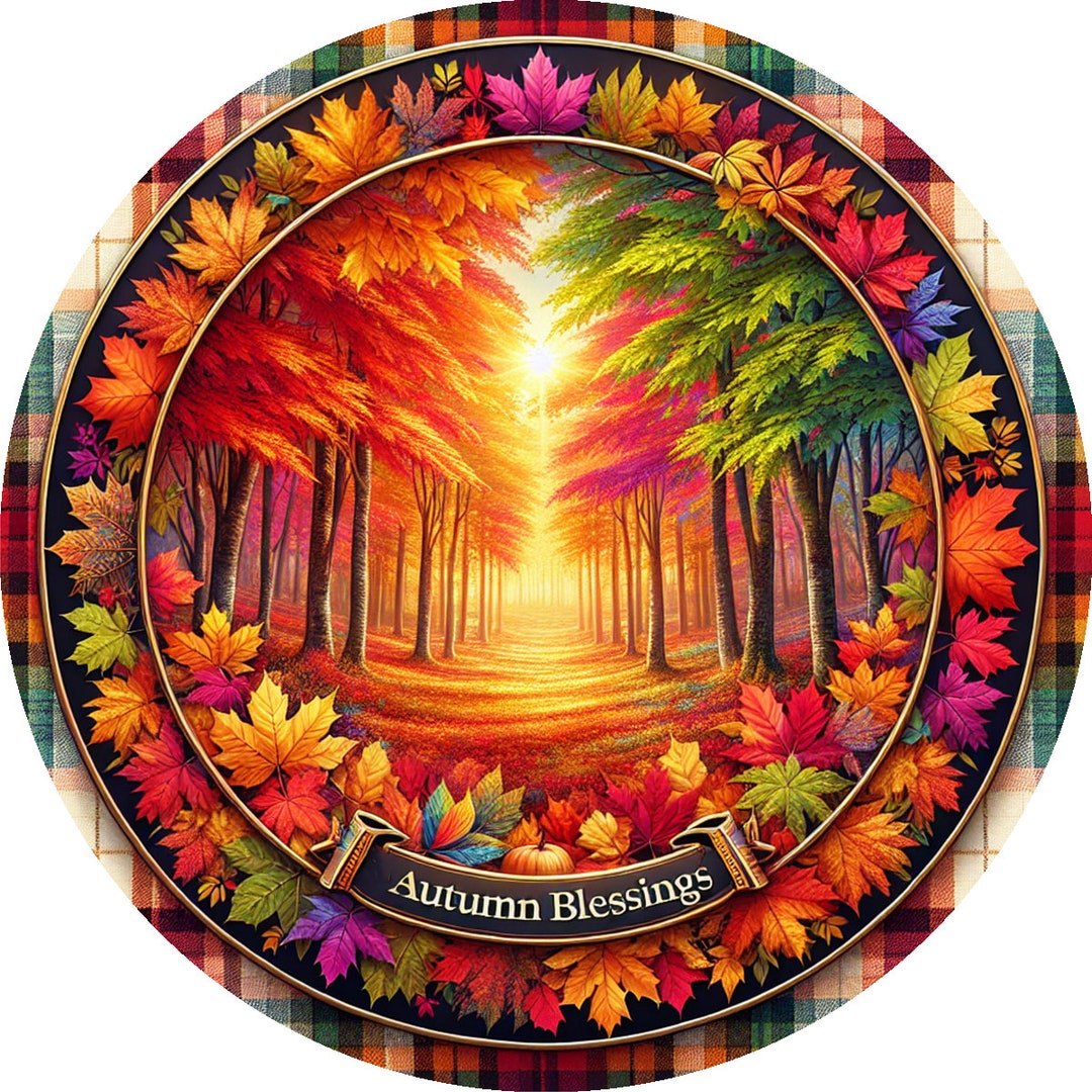 Fall Wreath Sign, Autumn Wreath Sign, Autumn Blessings Wreath Sign ...