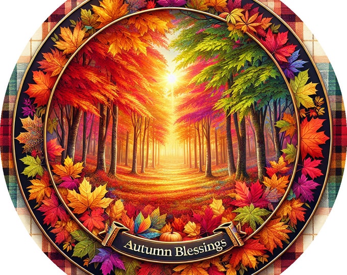 Fall Wreath Sign, Autumn Wreath Sign, Autumn Blessings Wreath Sign ...