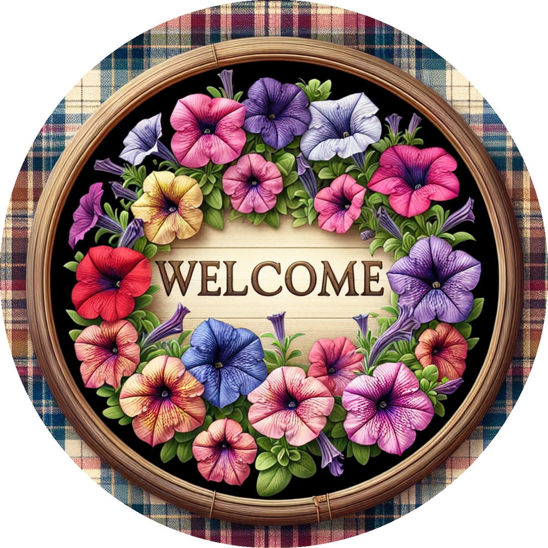 Summer Wreath Sign, Welcome Wreath Sign, Floral Wreath Sign, Spring ...