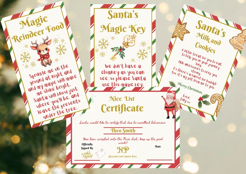 Editable Santa’s Milk and Cookies Download - Etsy