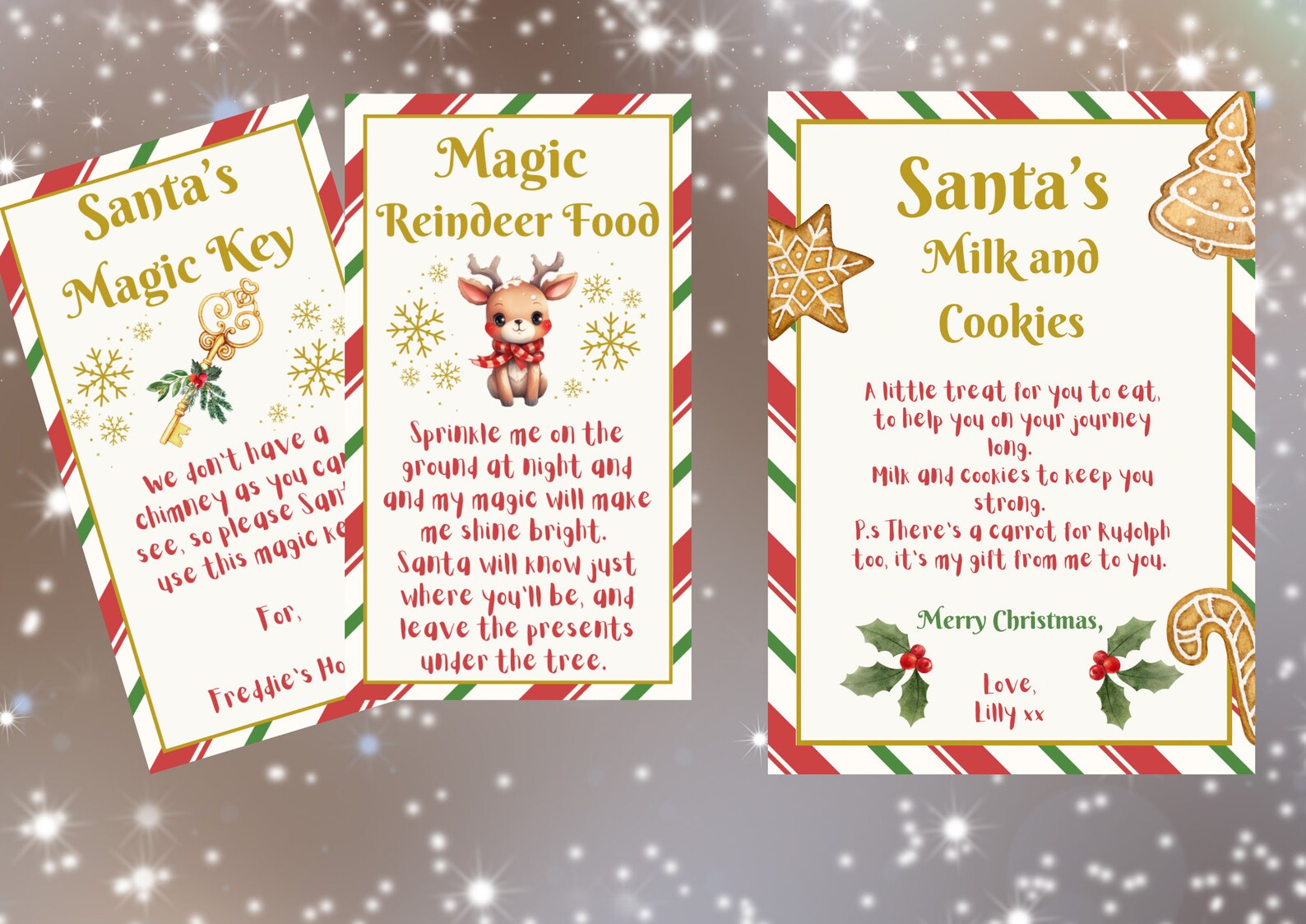 Editable Santas Milk and Cookies Download - Etsy