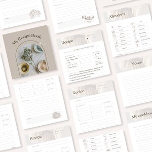 Printable Digital Recipe Book Template Aesthetic - Etsy