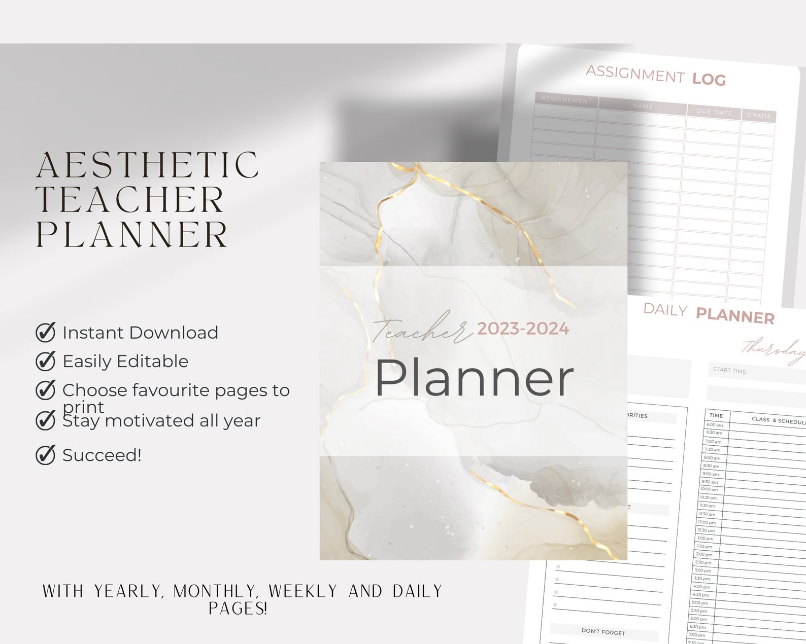 Digital Teacher Planner Printable 2024 - Etsy