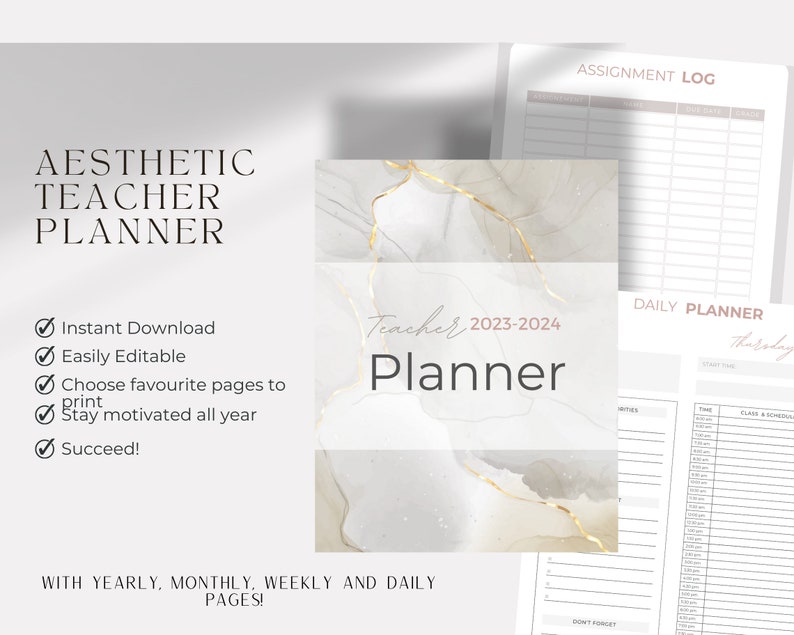 Digital Teacher Planner Printable 2024 - Etsy