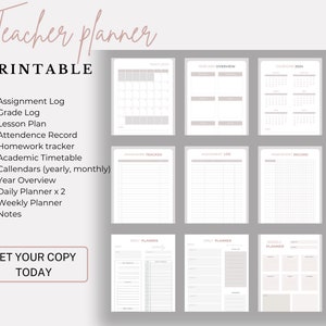 Digital Teacher Planner Printable 2024 - Etsy