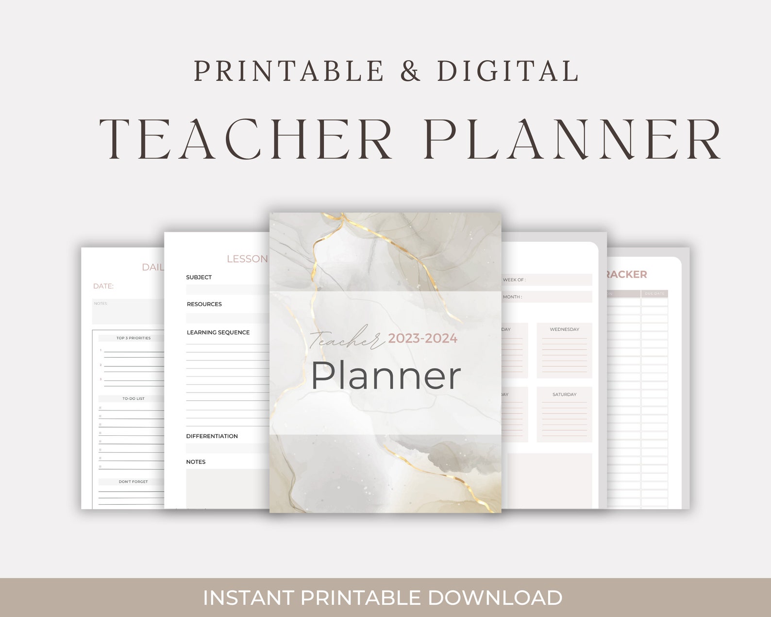 Digital Teacher Planner Printable 2024 - Etsy
