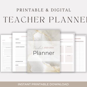 Digital Teacher Planner Printable 2024 - Etsy