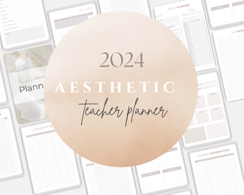 Digital Teacher Planner Printable 2024 - Etsy