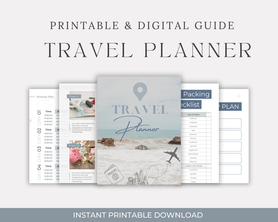 Printable Travel Planner Template for Vacations - Etsy