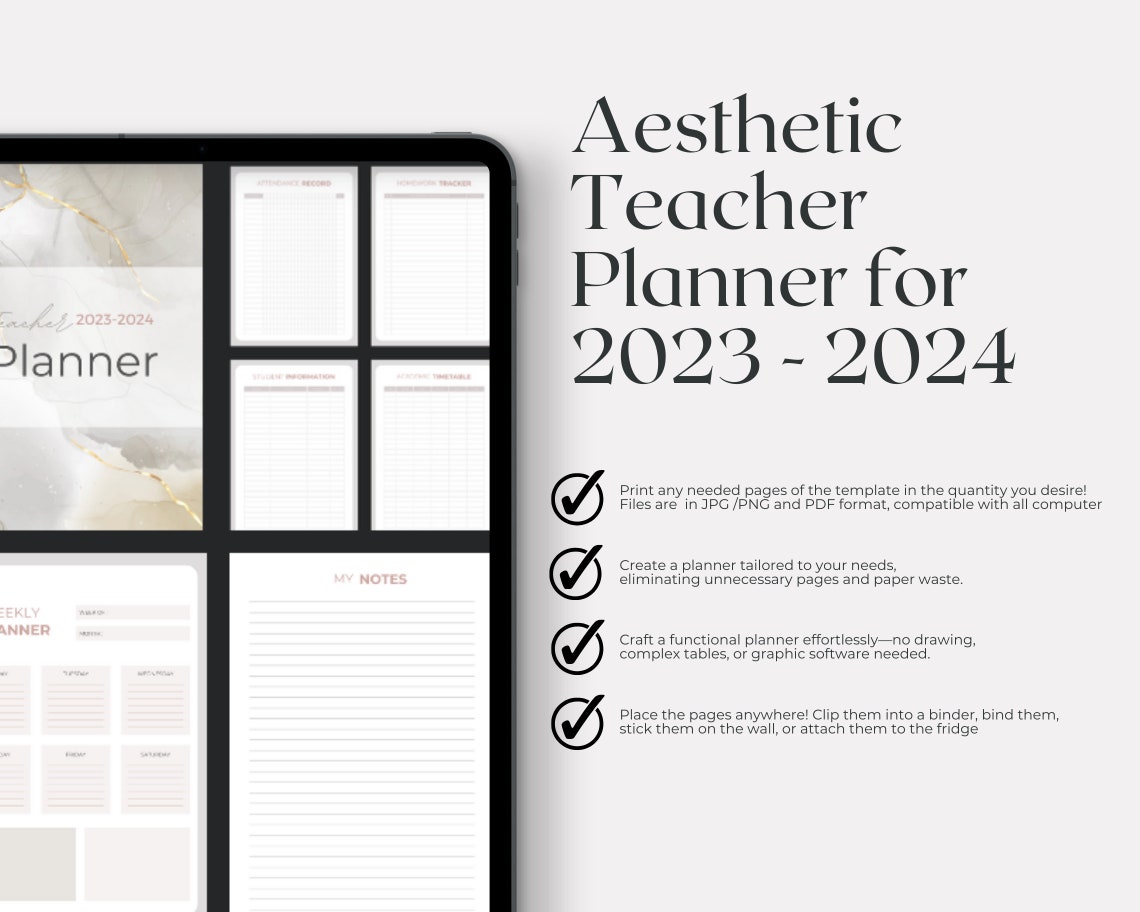 Digital Teacher Planner Printable 2024 - Etsy