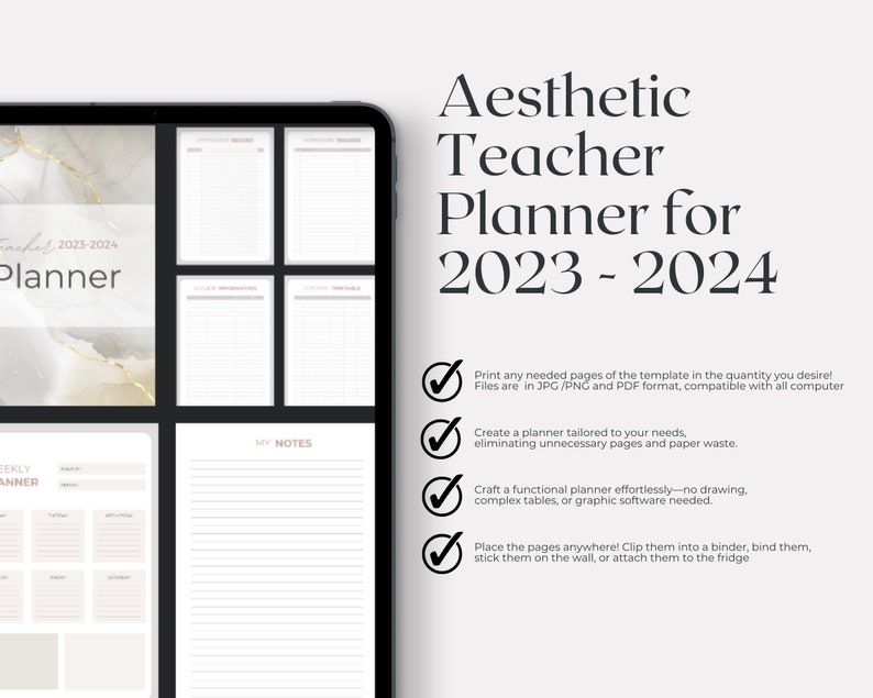 Digital Teacher Planner Printable 2024 - Etsy