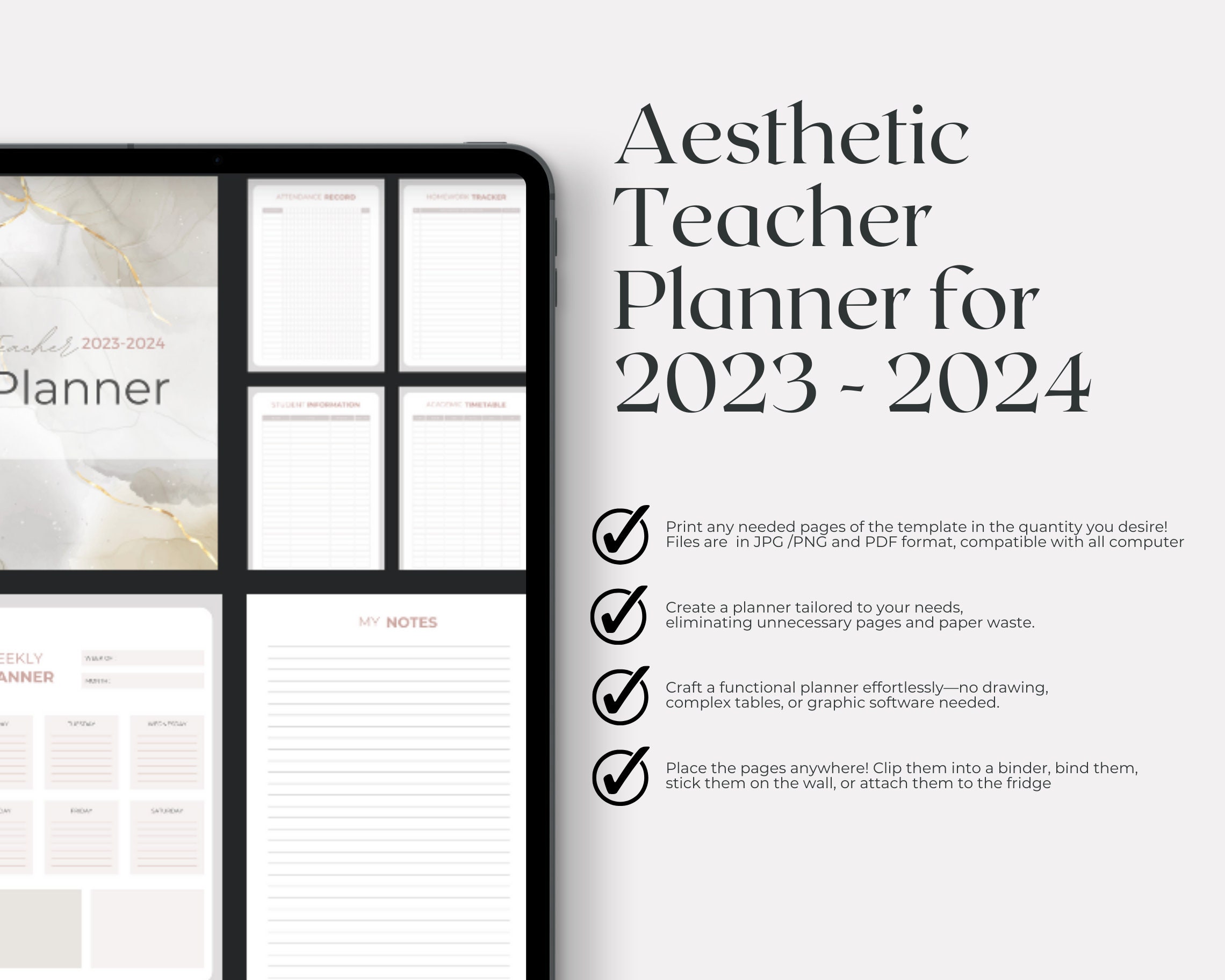 Digital Teacher Planner Printable 2024 - Etsy