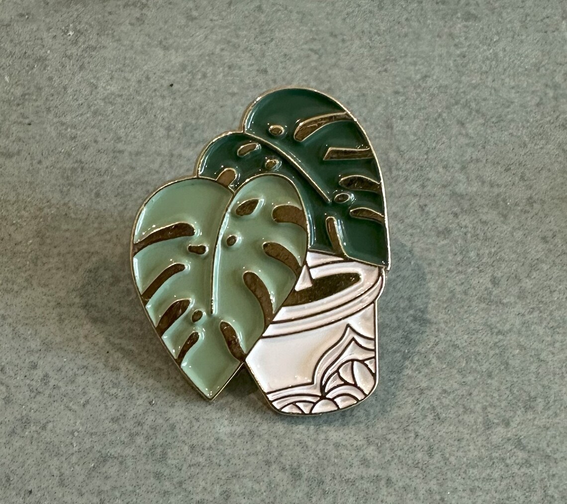 Monstera Plant Enamel Pin Plant Pin Plant Enamel Pin - Etsy