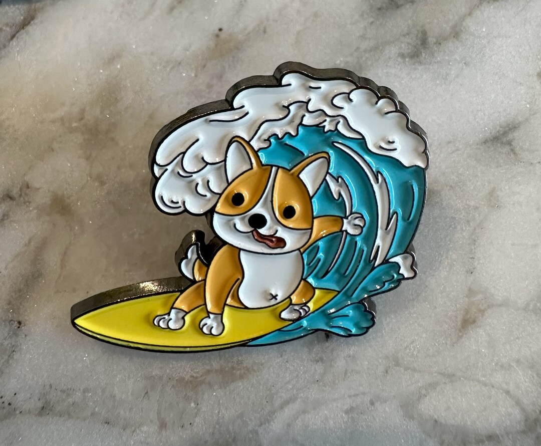 Corgi Enamel Pin Corgi Pin Brown and White Pin White and Brown Brooch ...