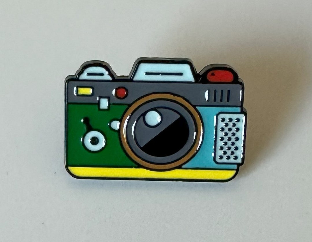Vintage Camera Enamel Pin Colorful Artisan Camera Brooch, in Green - Etsy
