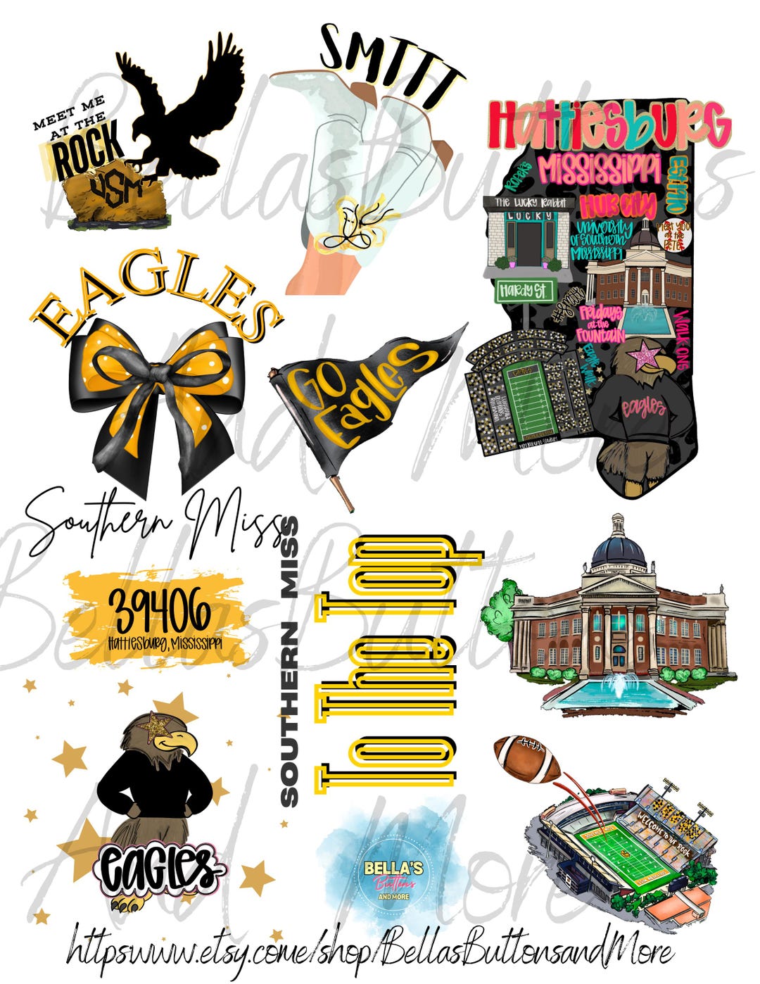 University of Southern Mississippi/usm Weatherproof Stickers - Etsy