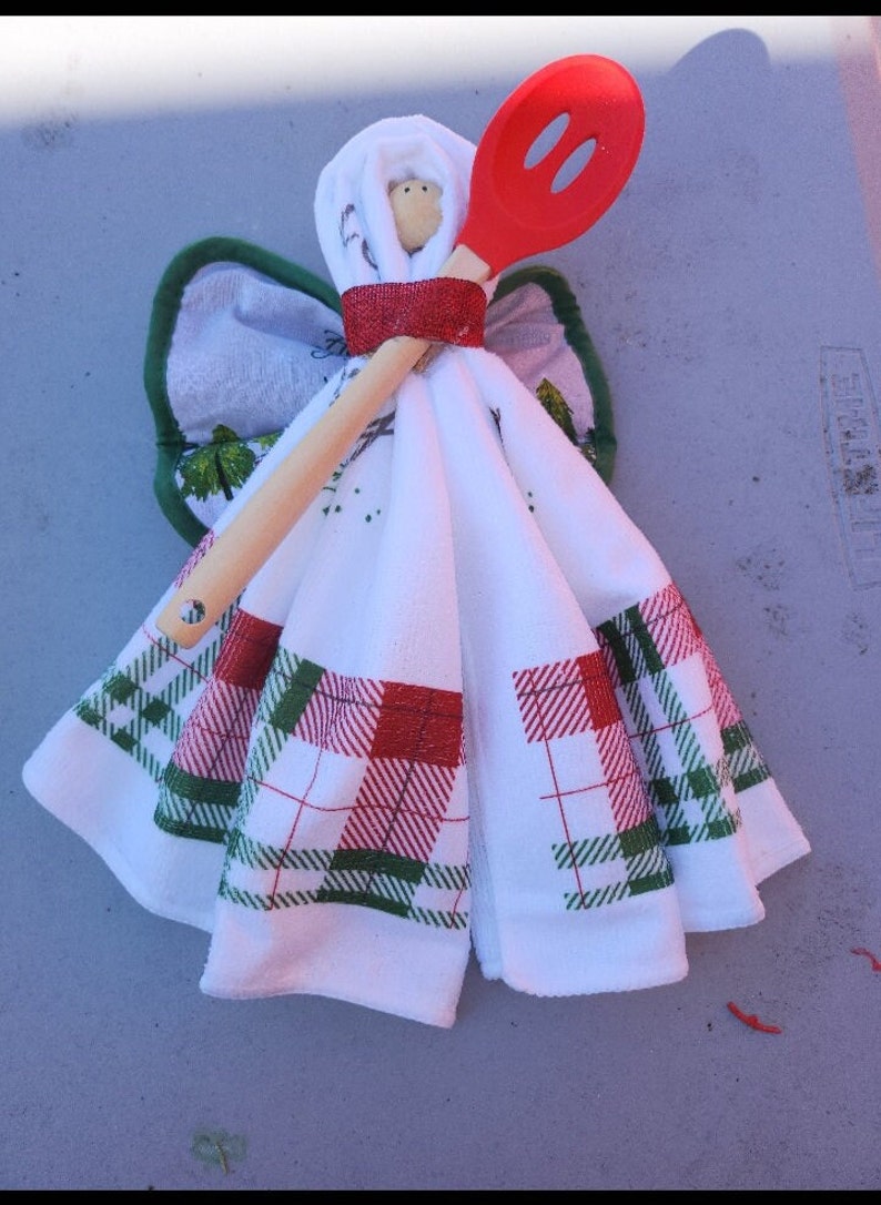 Angel Dish Cloth & Pot Holder Set - Etsy