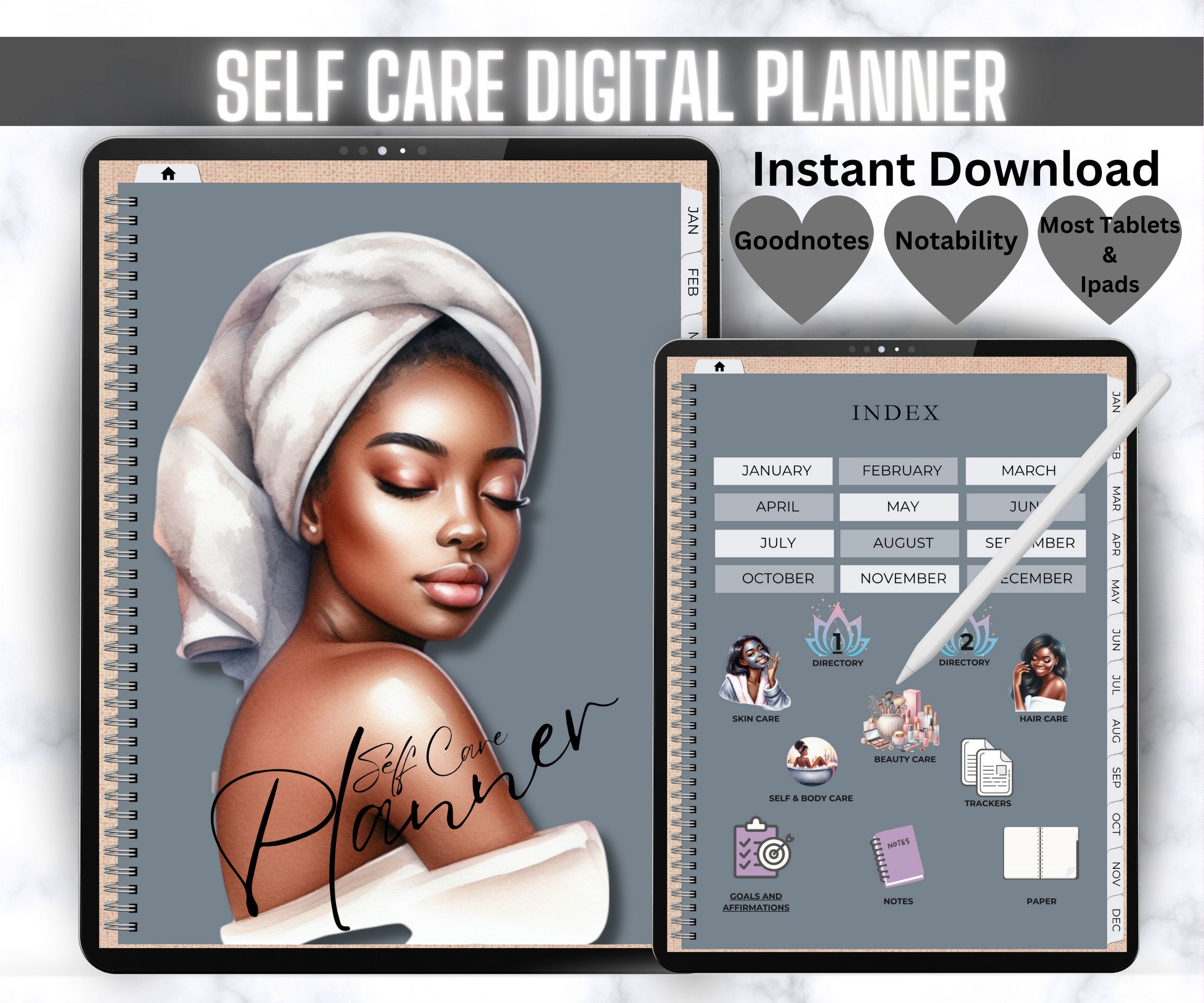 Self Care Planner Black Girl Self Care Planner 2024 Planner Black Girl ...
