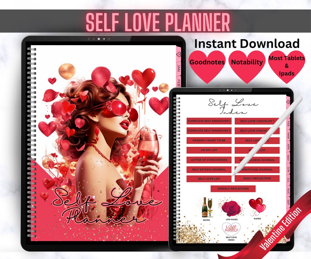 Self Love Planner Valentines Day Planner That Girl Digital Planner 2024 ...