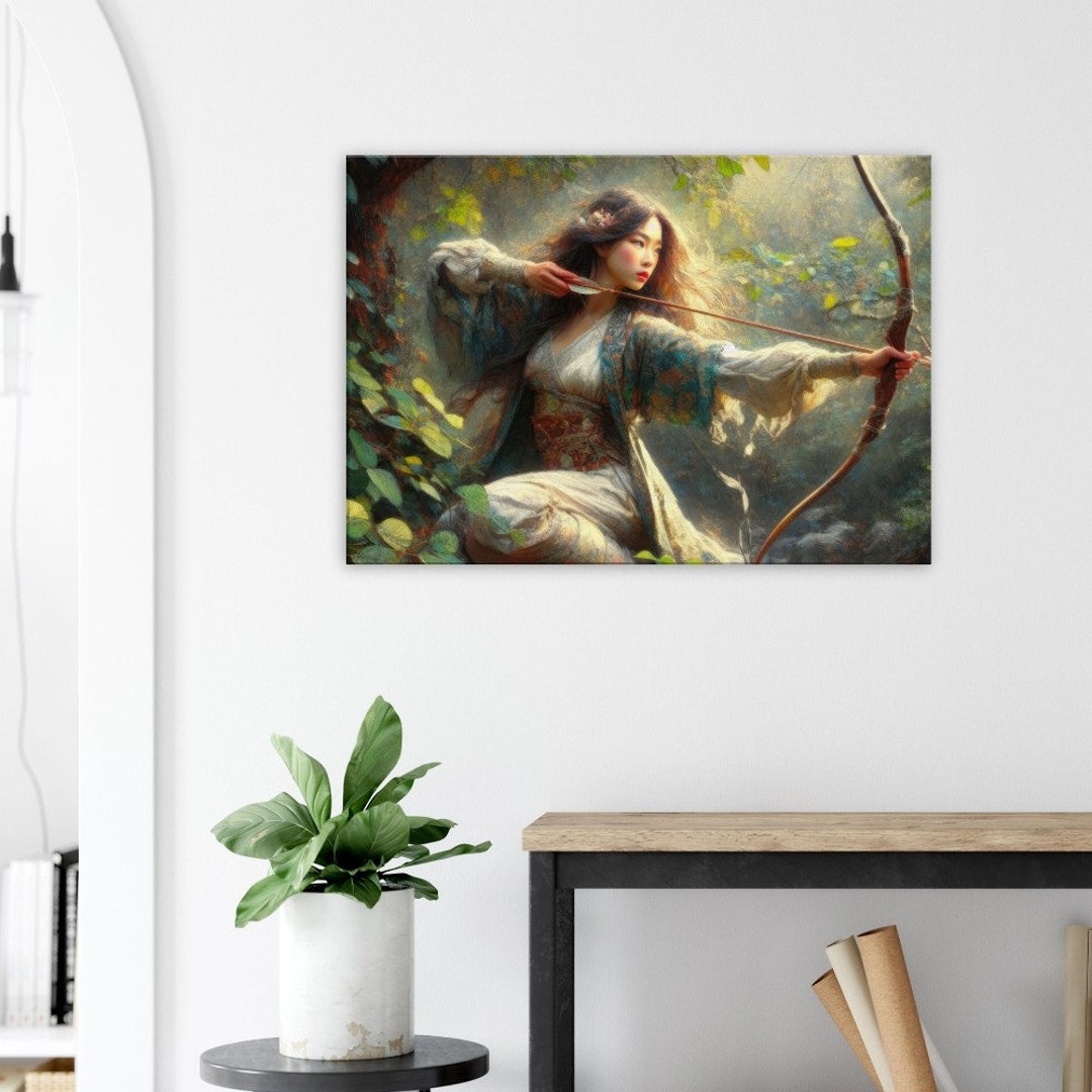 Beautiful Woman Archer Female Hunter Woman Huntress Fantasy - Etsy