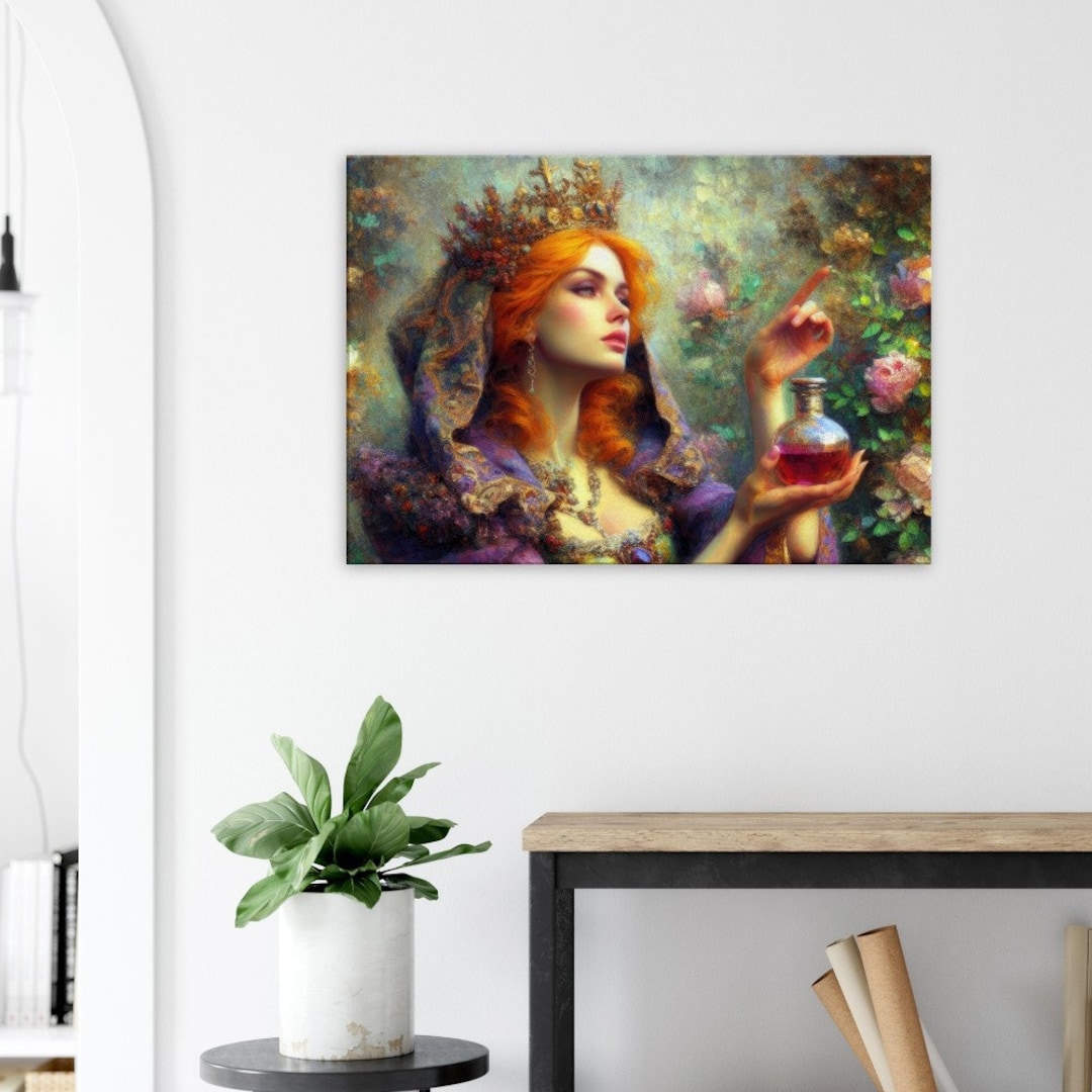 Red Haired Queen in Flower Garden With Love Potion Fantasy - Etsy