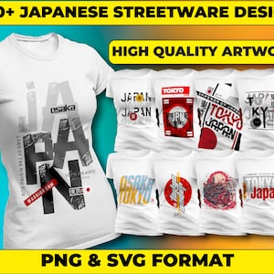 100+ Japanese Streetwear Designs, T-shirt Design Bundle, Streetwear ...
