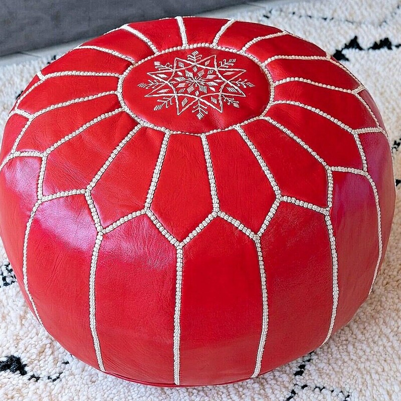 Red Pouf - Etsy
