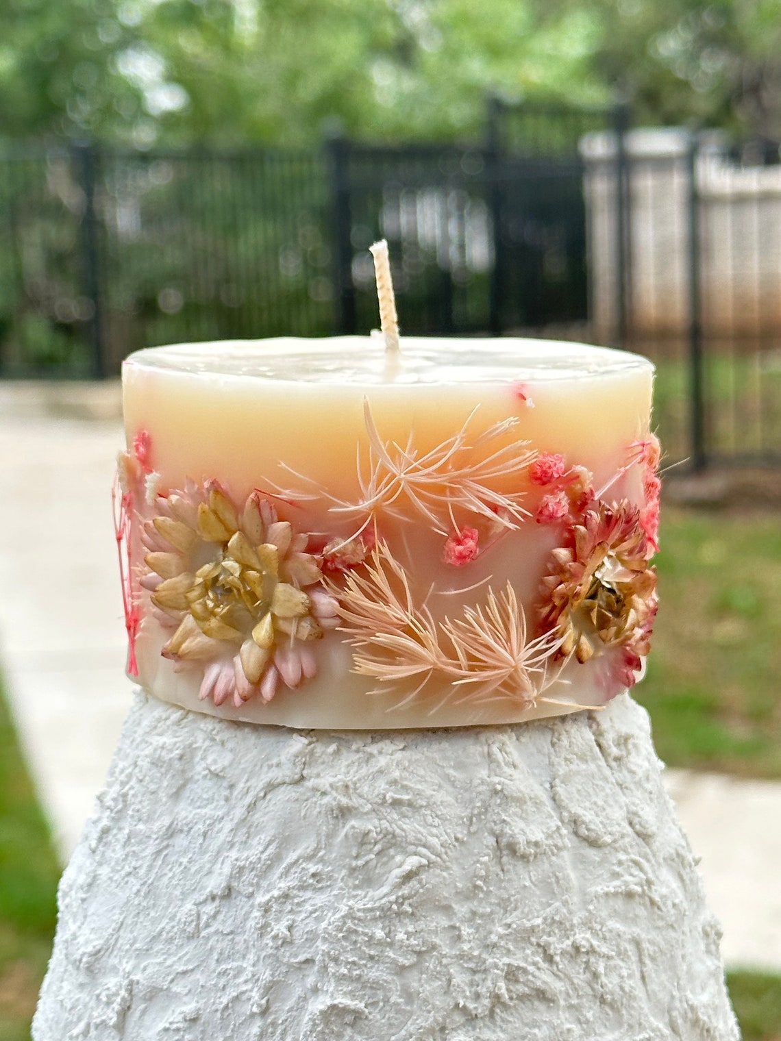 Wildflowers Botanical Pillar Candle - Etsy