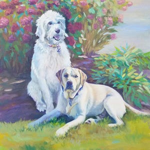 Hand Painted Dog Portrait Custom Pet Memory Wall Art Original Dog Oil ...