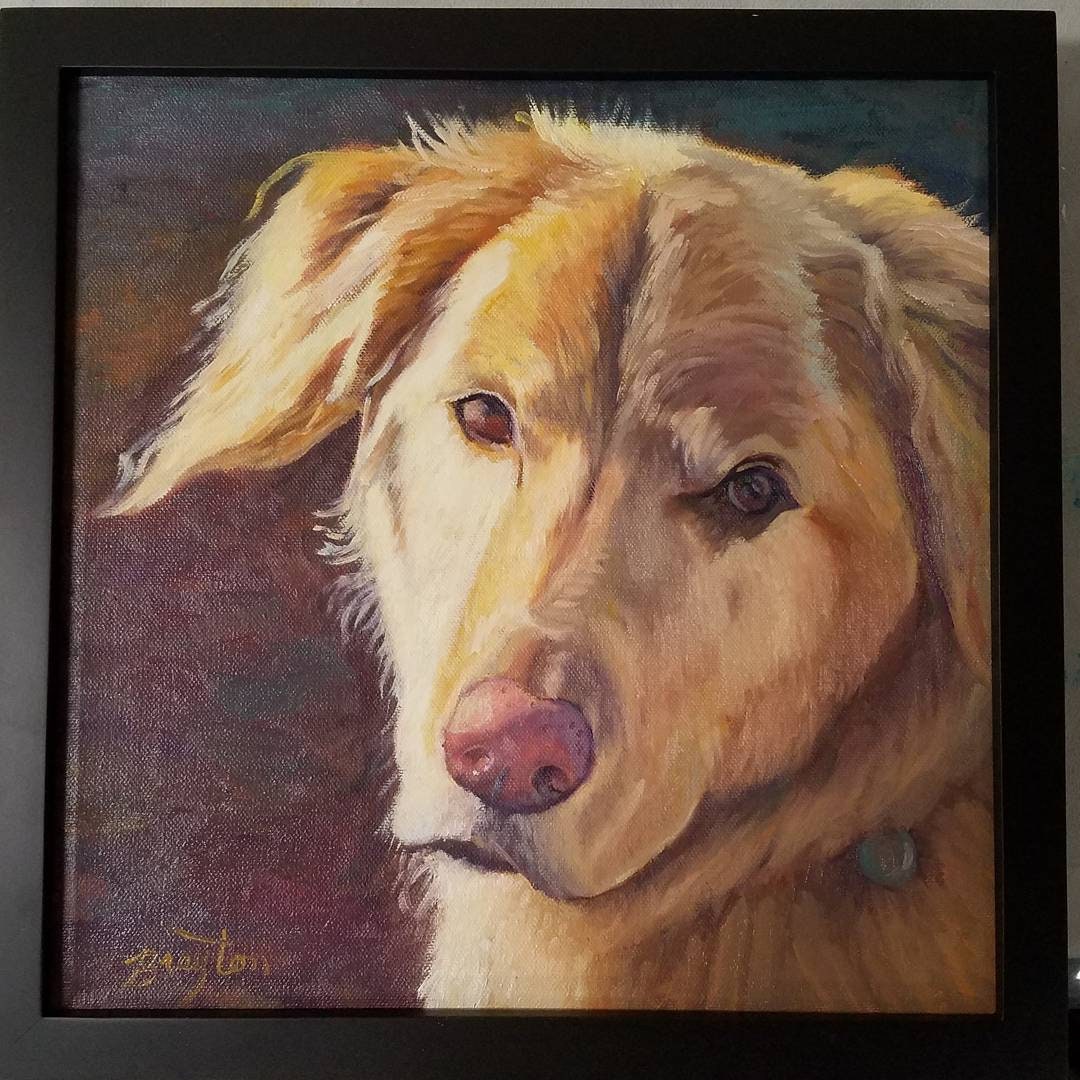 Hand Painted Dog Portrait Custom Pet Memory Wall Art Original Dog Oil ...