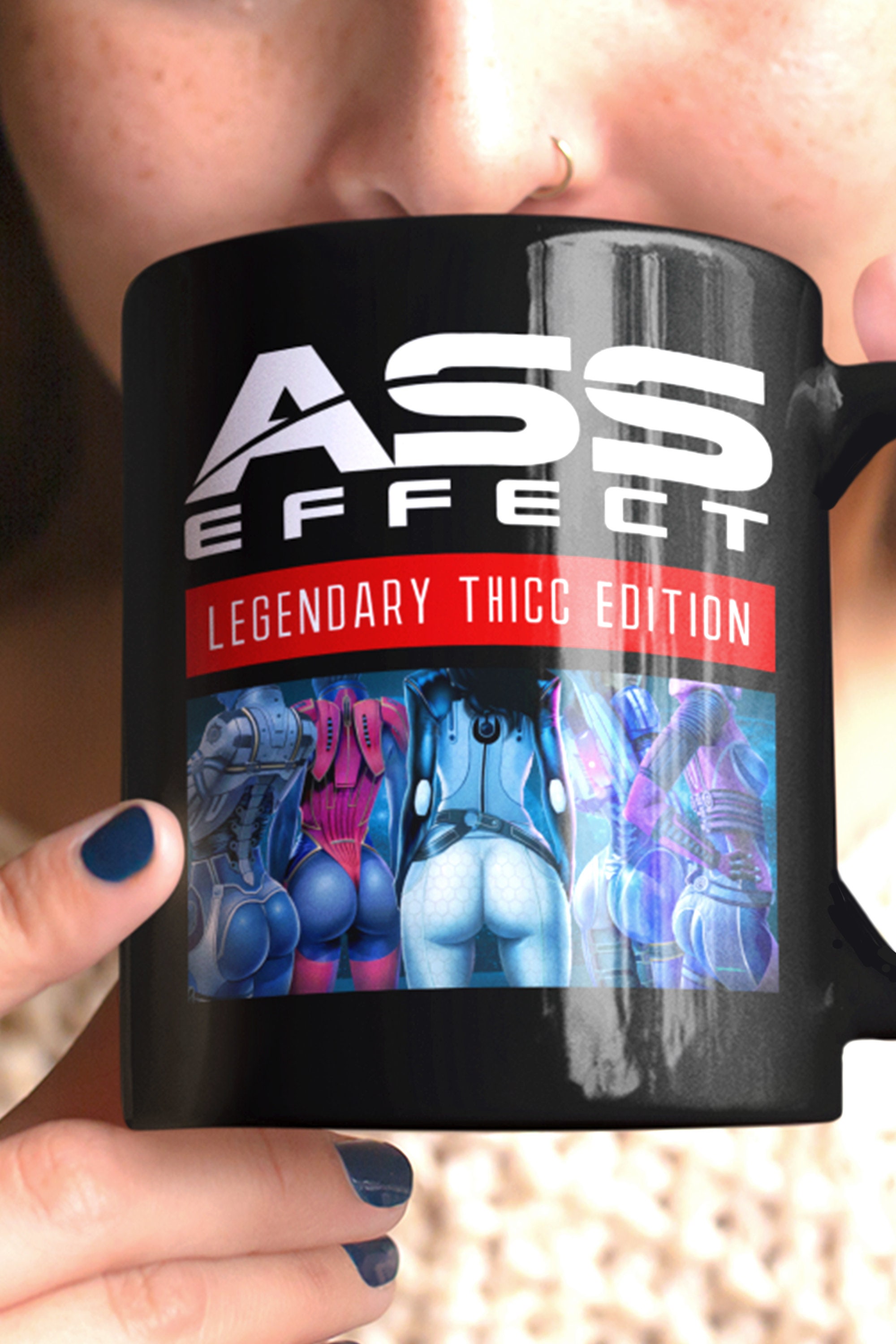 Mass Effect Ass Effect Legendary Thicc Edition Black Mug 11oz Etsy 9881