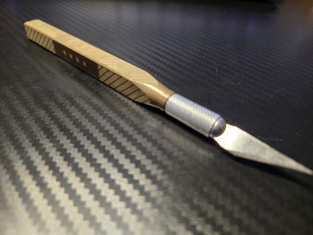 X-acto Handle 1, Square Brass, Unique Etching - Etsy