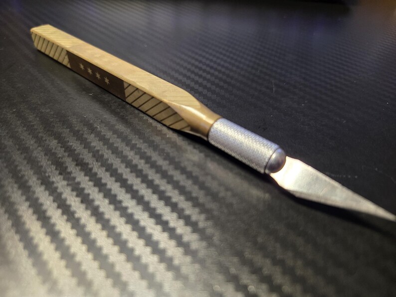 X-acto Handle #1, Square Brass, Unique Etching - Etsy