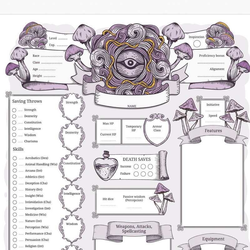 2024 5e Character Sheets - Etsy